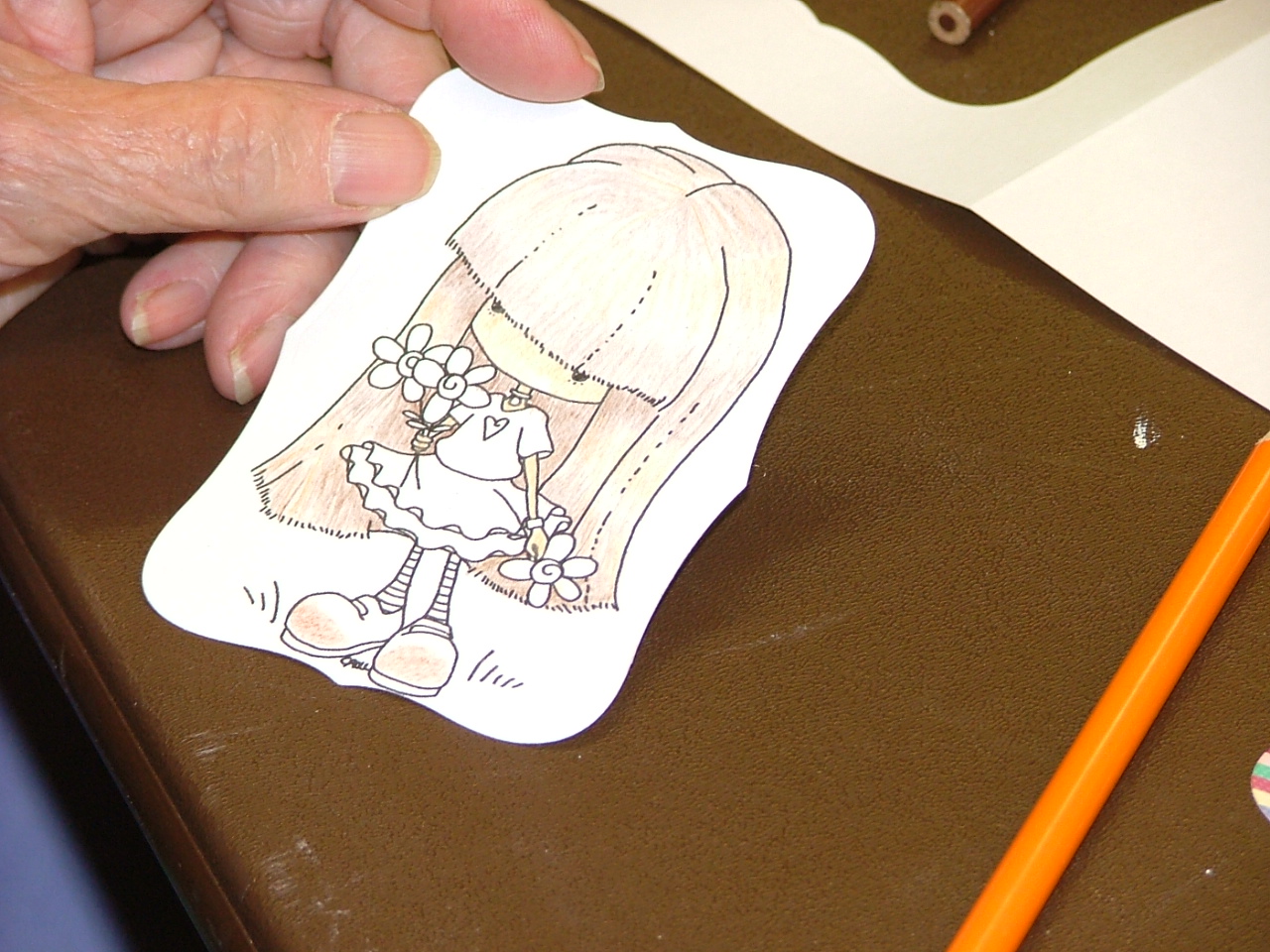 A lesson in “Coloring a Digital Stamp” – Bizzy Handz – Rhonda Embs