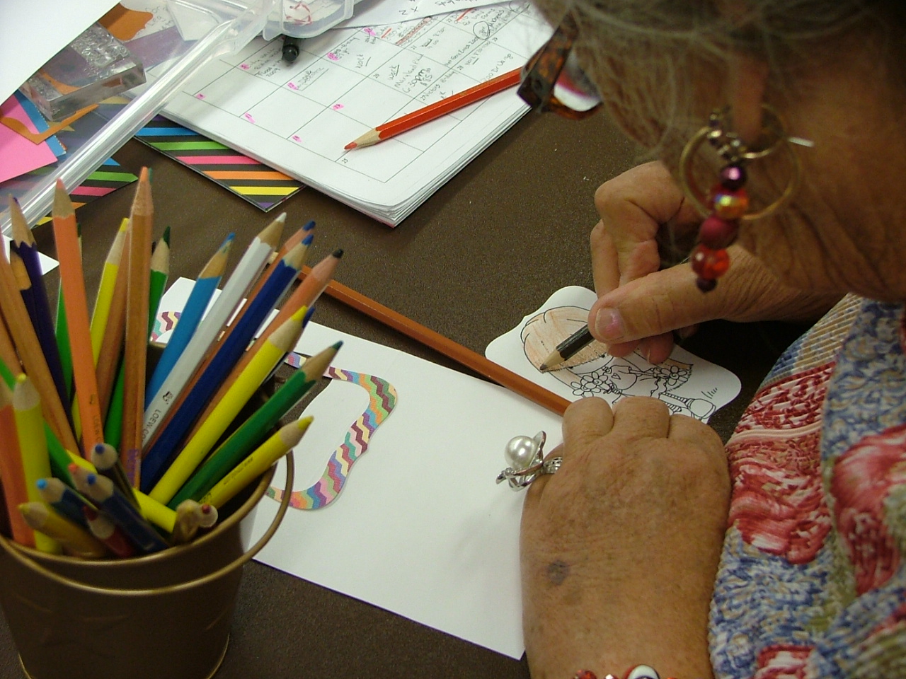 A lesson in “Coloring a Digital Stamp” – Bizzy Handz – Rhonda Embs